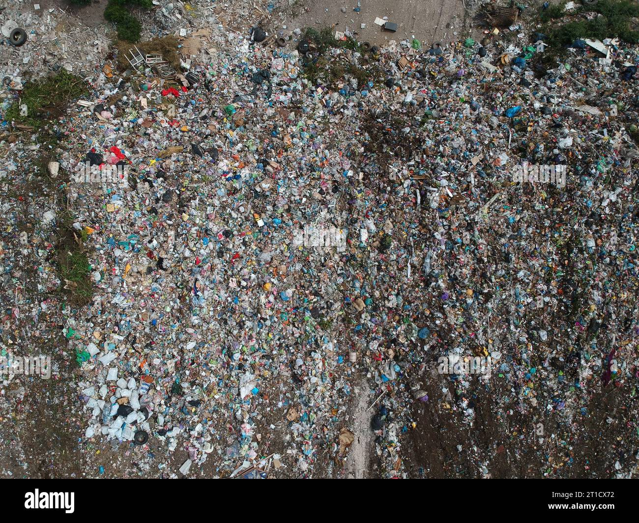Aerial view of landfill at the summer day. Drone photo Stock Photo - Alamy