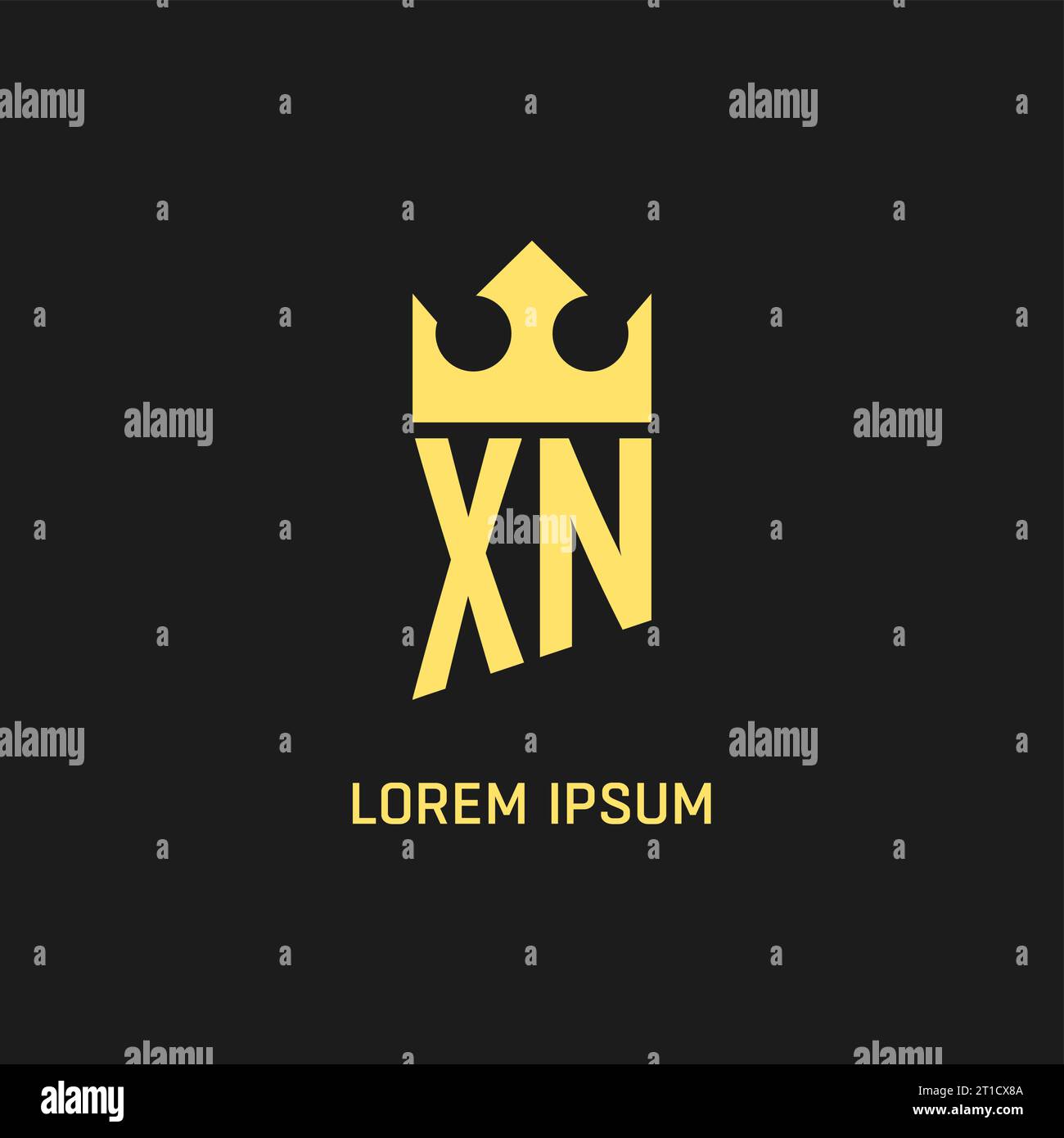 Monogram XN logo shield crown shape, elegant and luxury initial logo style vector graphic Stock ...