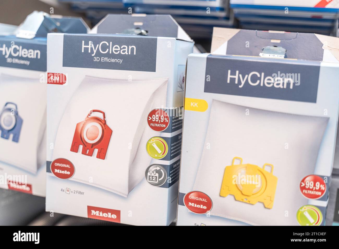 Augsburg, Bavaria, Germany. 15th Feb, 2023. HyClean vacuum cleaner bags ...
