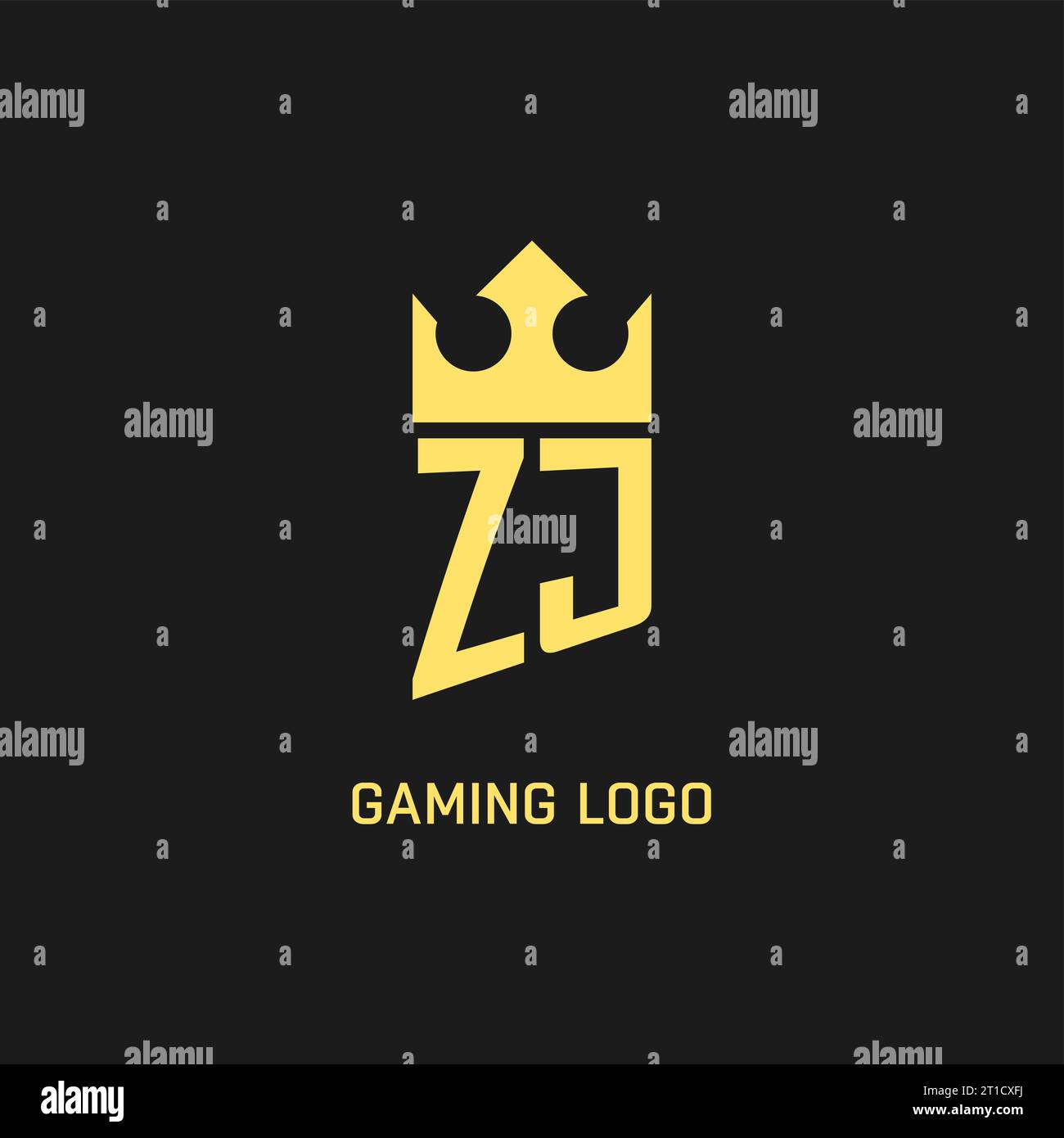 Monogram ZJ logo shield crown shape, elegant and luxury initial logo style vector graphic Stock ...