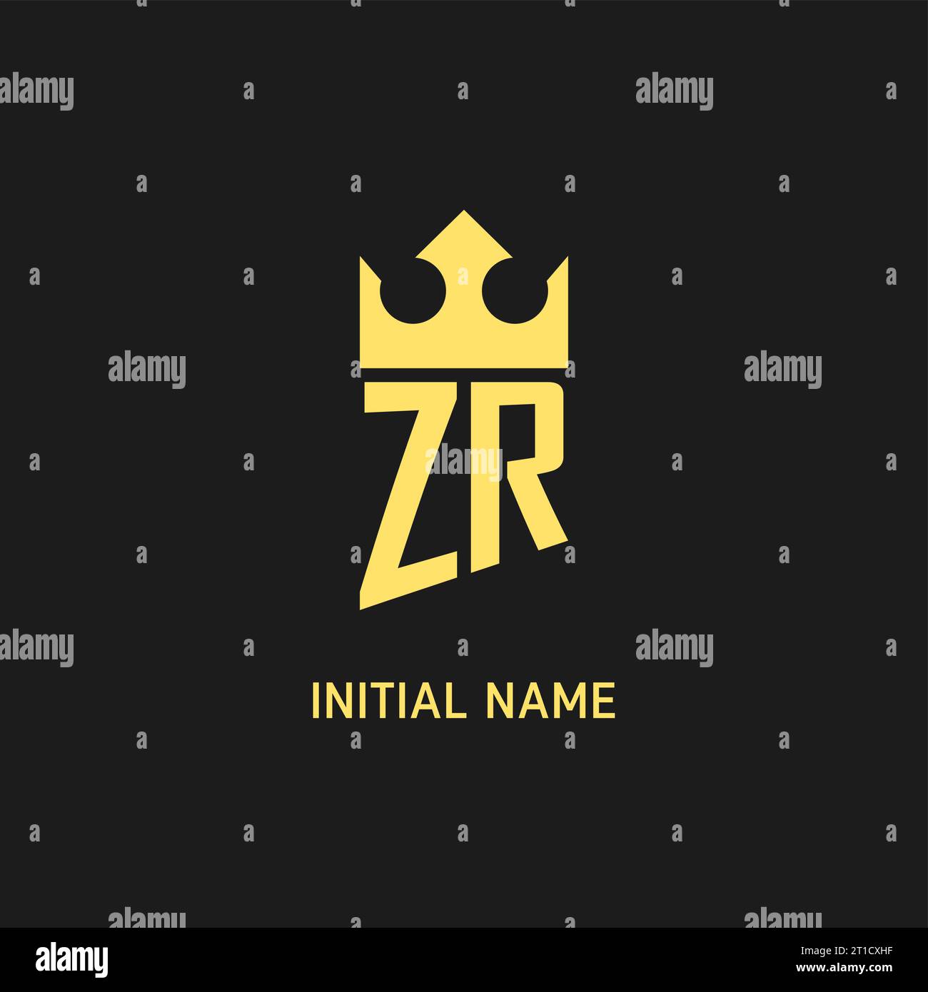 Monogram ZR logo shield crown shape, elegant and luxury initial logo style vector graphic Stock ...