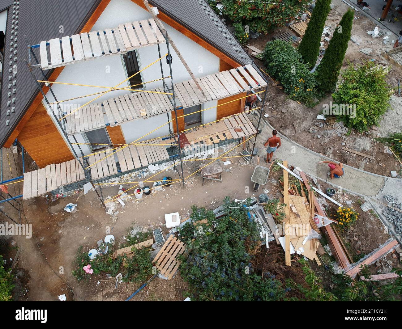 New private housing development construction in rural countryside ...