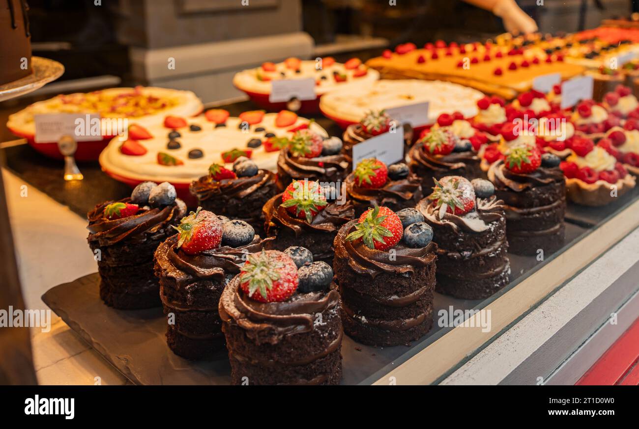 London, England - October 10, 2023: Upscale cafe with beautiful ...