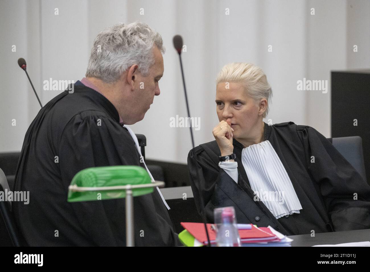 Gent, Belgium. 13th Oct, 2023. Lawyer Kris Vincke and Lawyer Nina Van ...