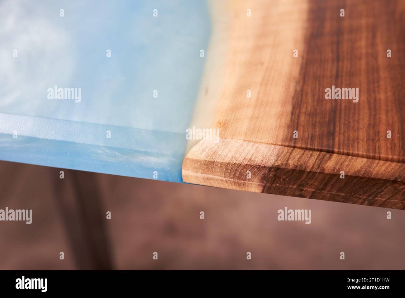 Texture of a wooden table with epoxy resin. nobody Stock Photo - Alamy