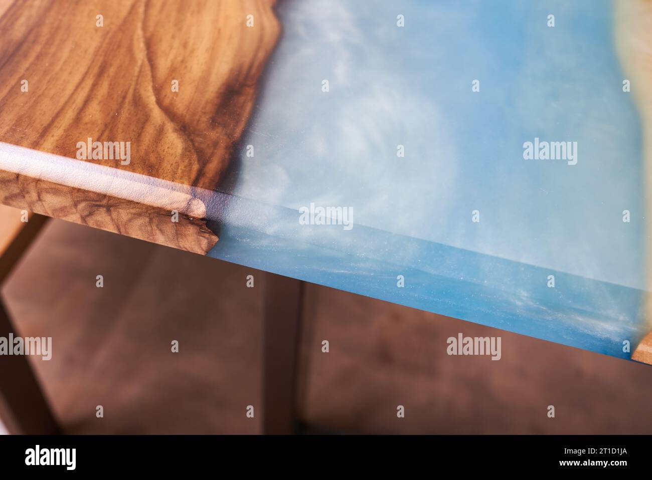 Texture of a wooden table with epoxy resin. nobody Stock Photo - Alamy