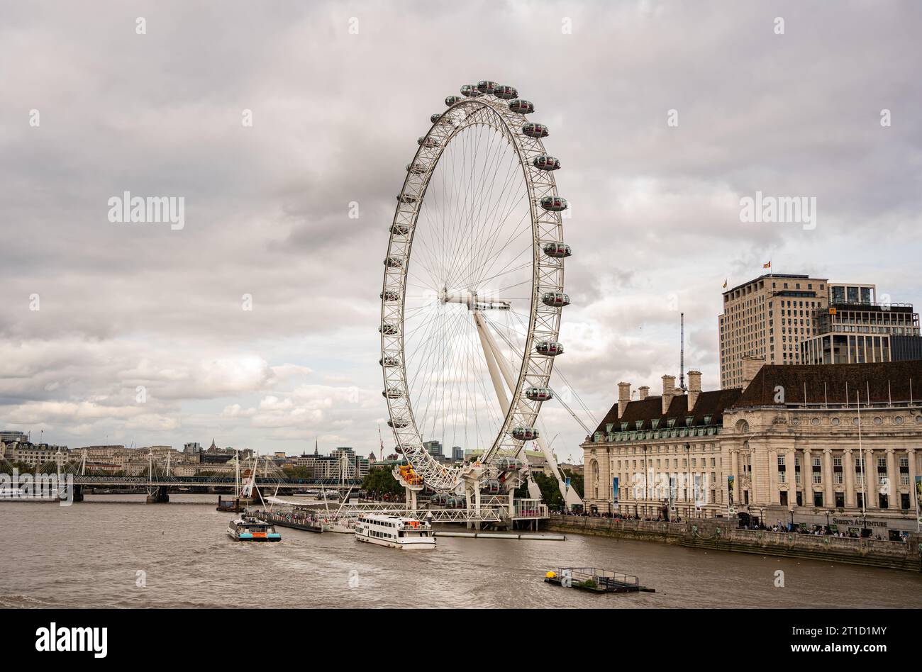 The London Eye, or the Millennium Wheel, is a cantilevered observation ...