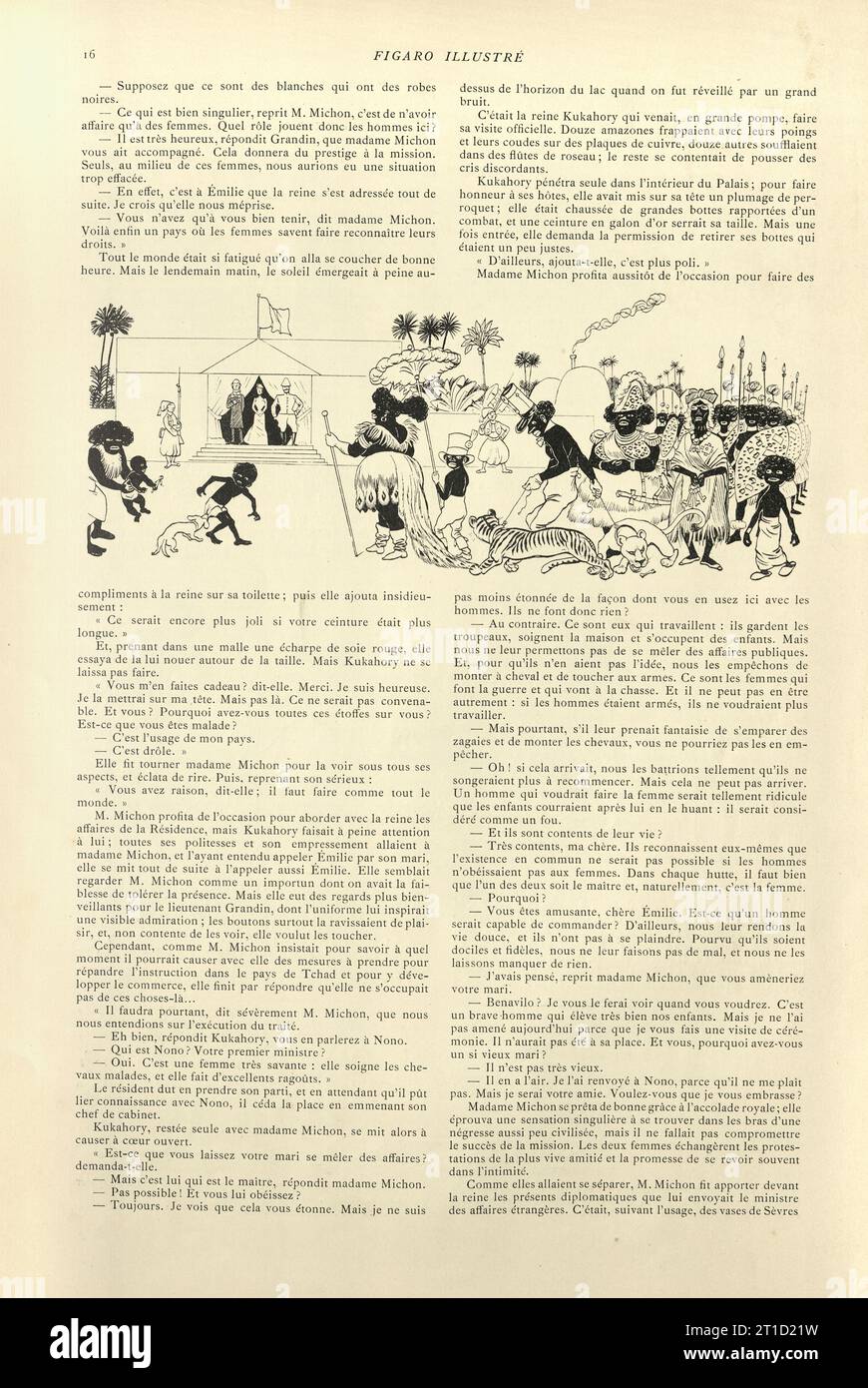 Vintage French cartoon, In the Land of Chad, Au Pays de Tchad, Par ...