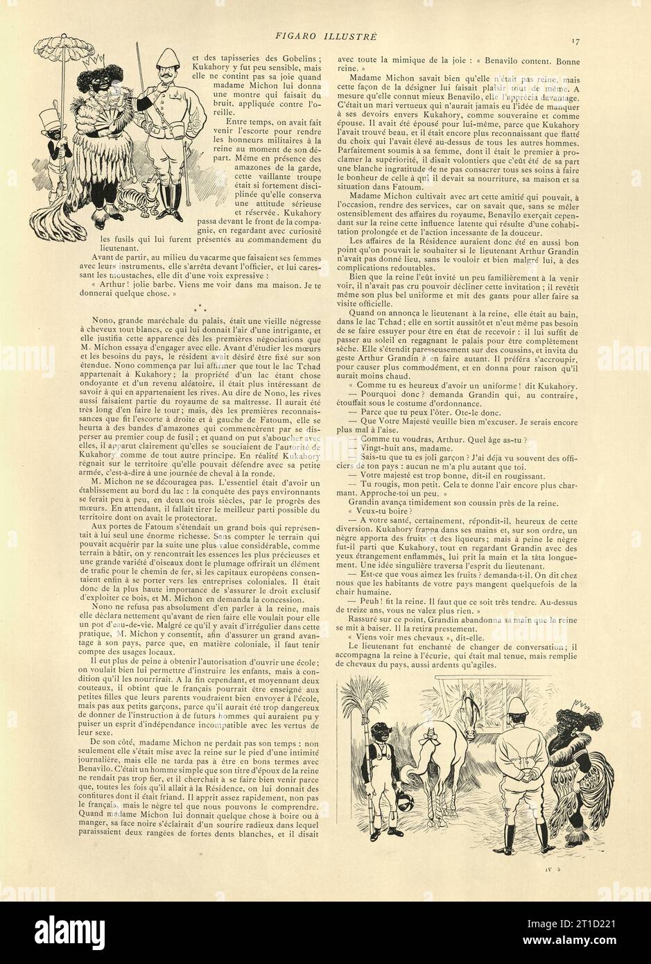 Vintage French cartoon, In the Land of Chad, Au Pays de Tchad, Par ...