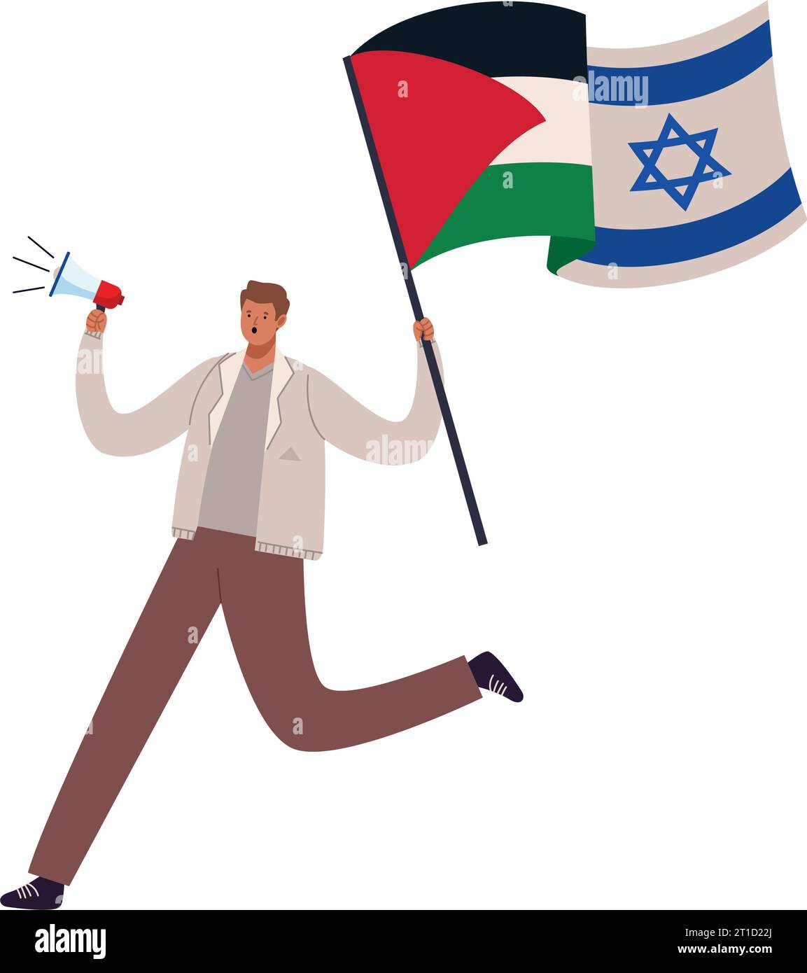 israel and palestine peace , man protesting Stock Vector Image & Art ...