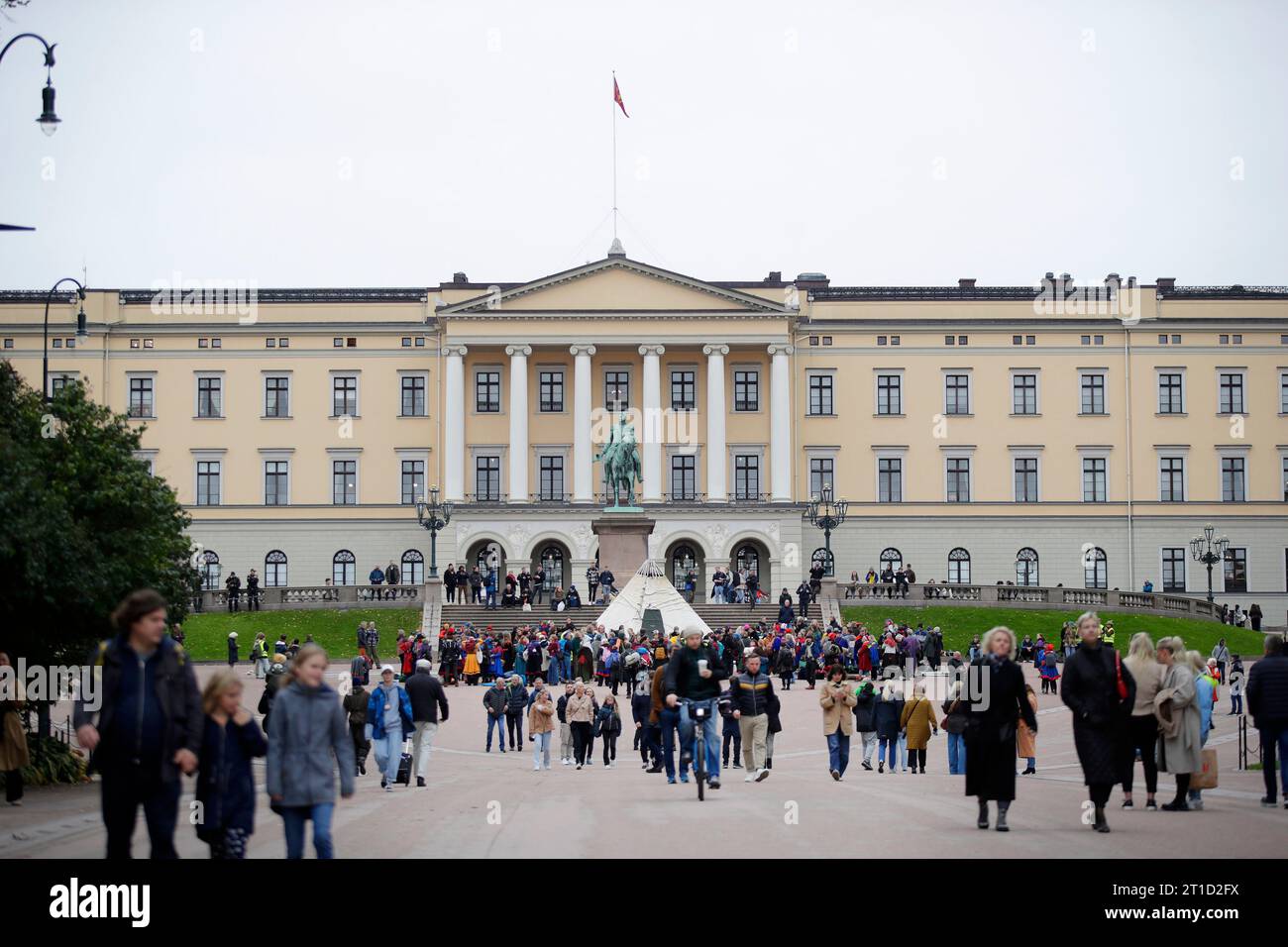 Oslo 20231013.The Fosen activists at Slottsplassen in connection with ...