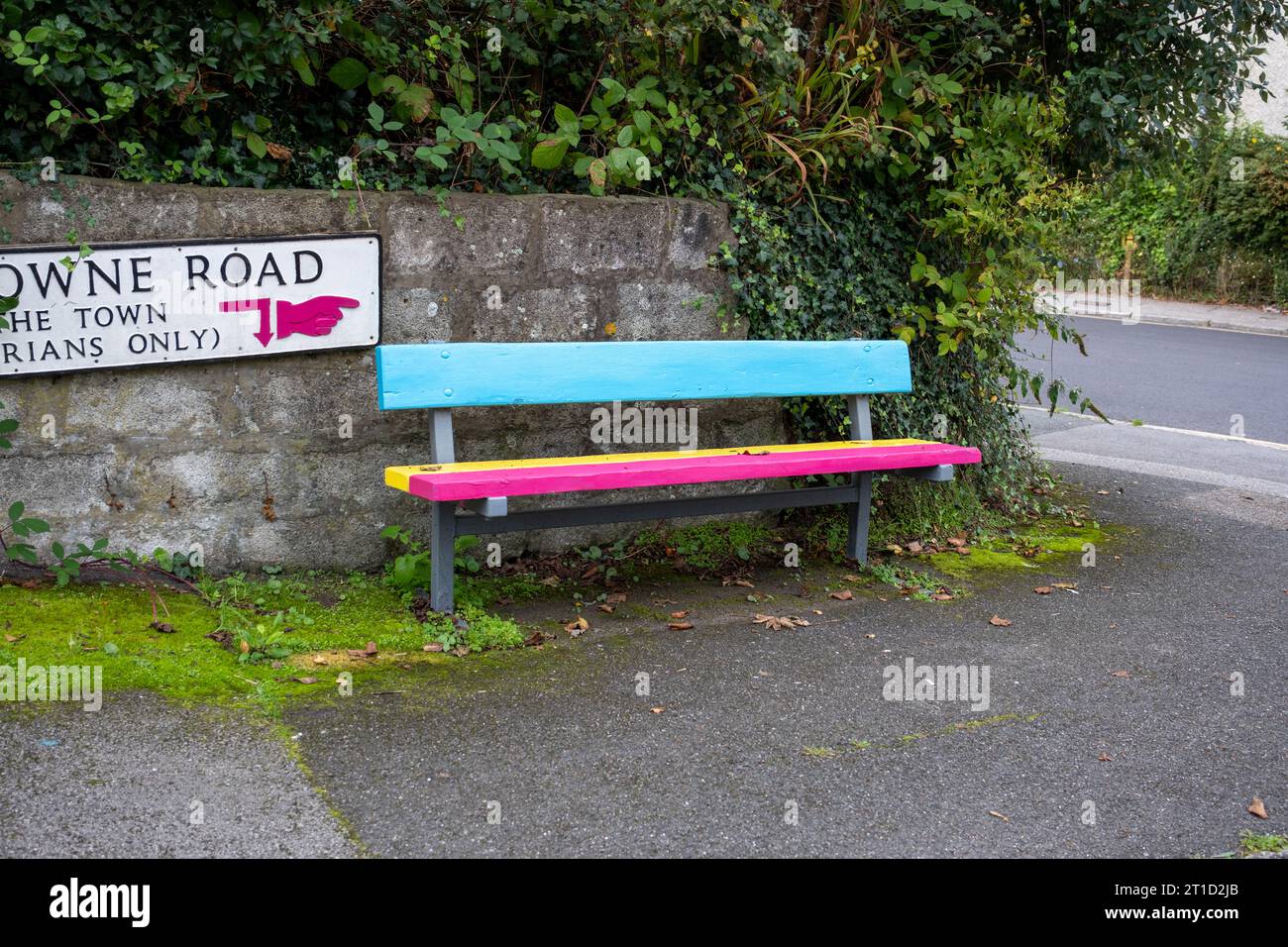 Colorful painted bench Stock Photo - Alamy