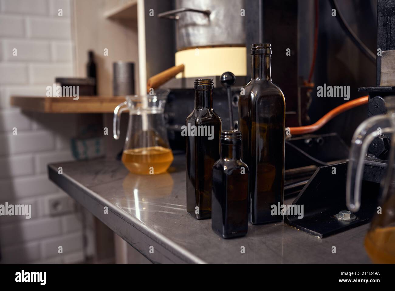 Local small seed oil production. Fresh extra virgin linseed oil ...