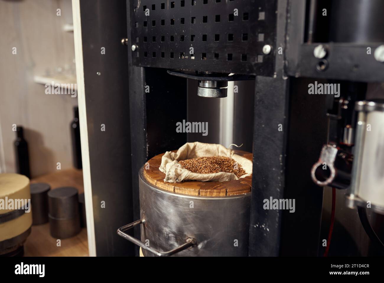 Local small seed oil production. Fresh extra virgin linseed oil ...