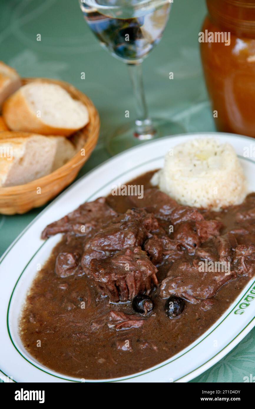Traditional beef and olive stew known as Gardiane de Taureau, Aigues ...