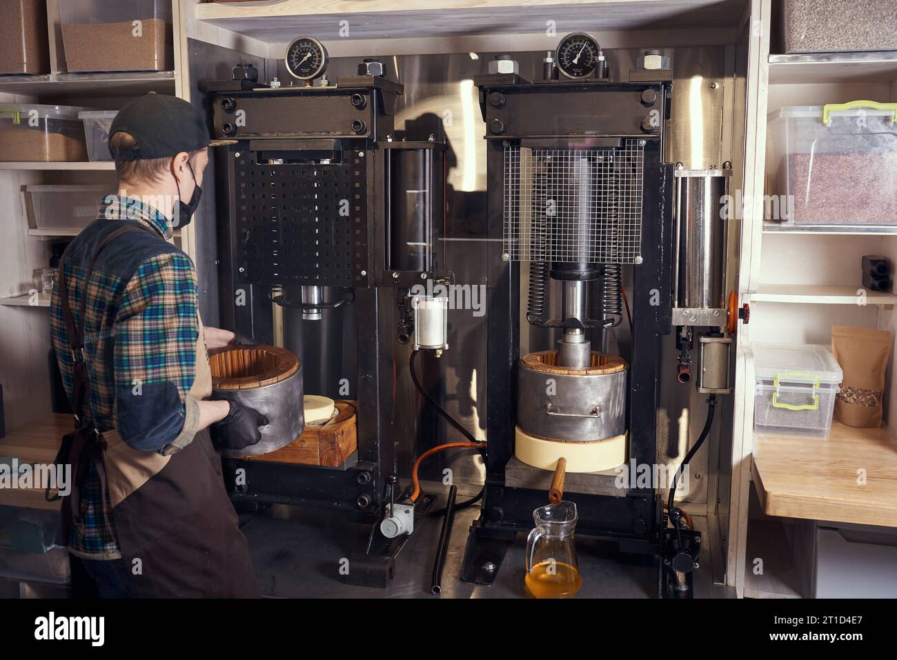 Local small seed oil production. Fresh extra virgin linseed oil ...