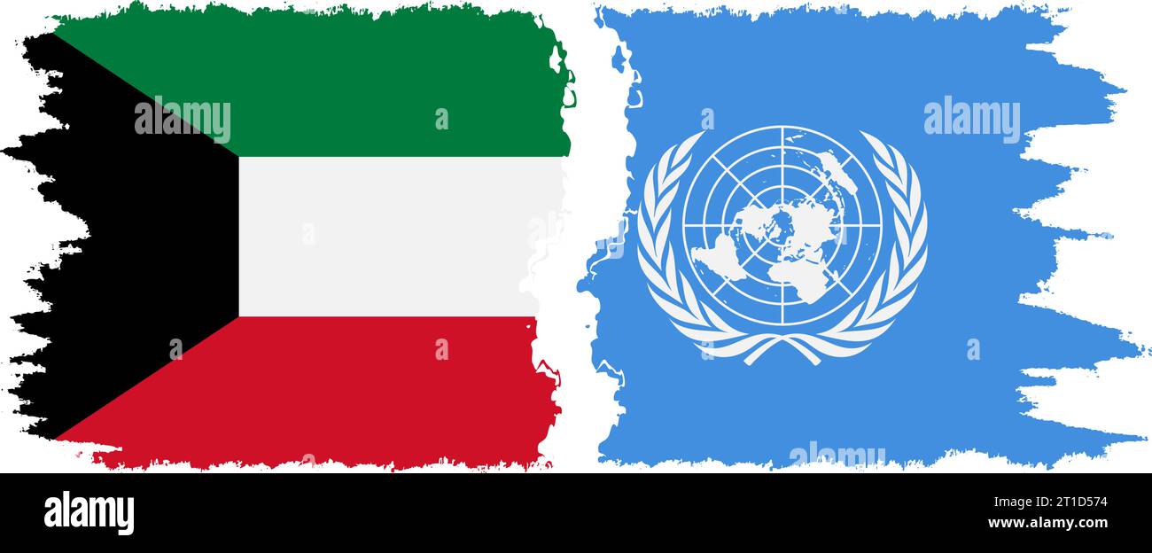 UN and Kuwait grunge flags connection, vector Stock Vector Image & Art ...