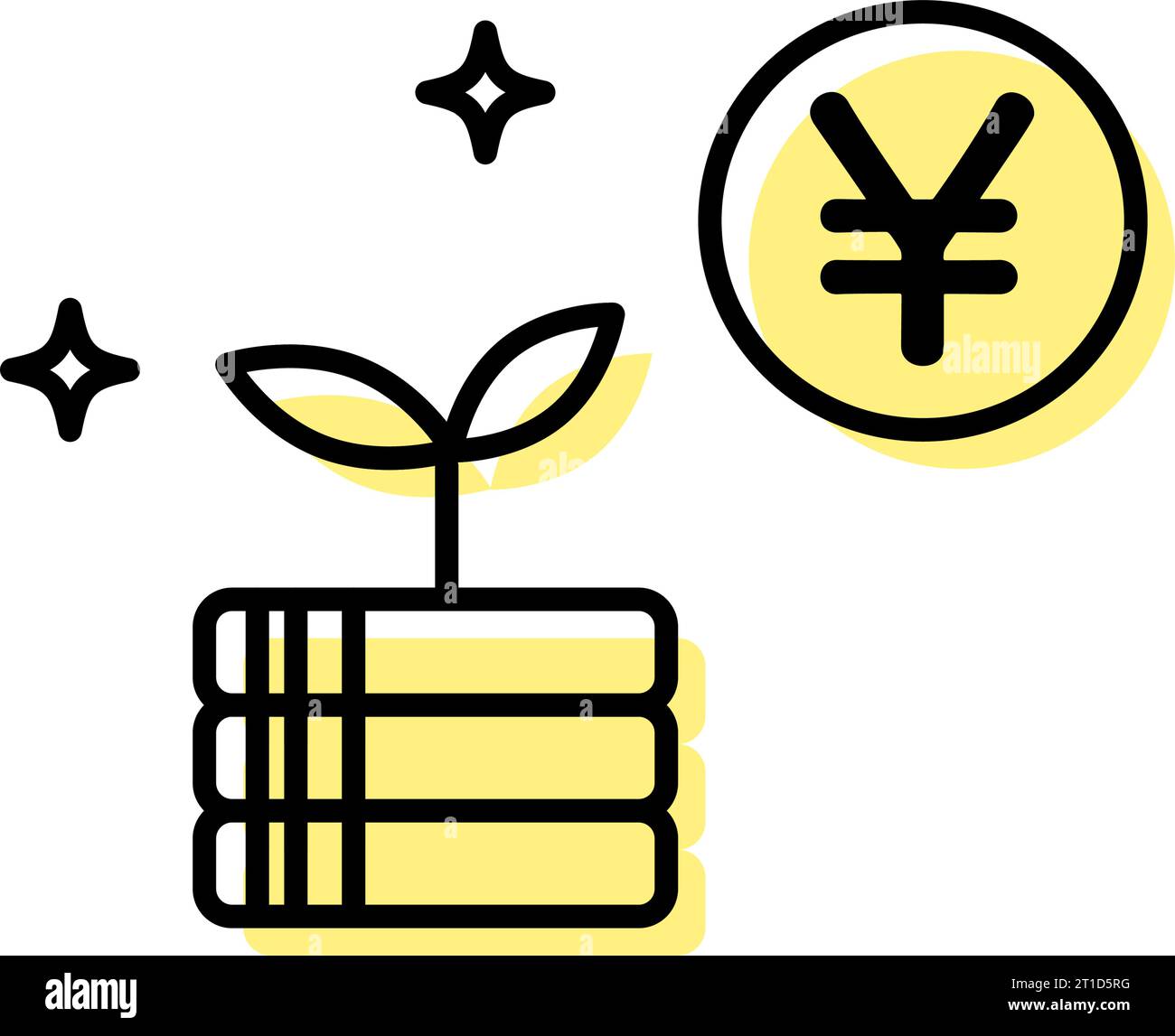 Icon of asset management with investment in Japanese yen, simple line ...
