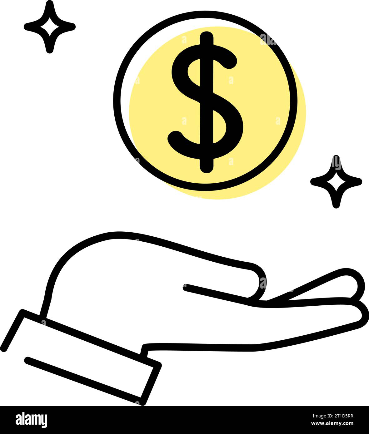Icon of foreign currency investment, simple line drawing illustration ...