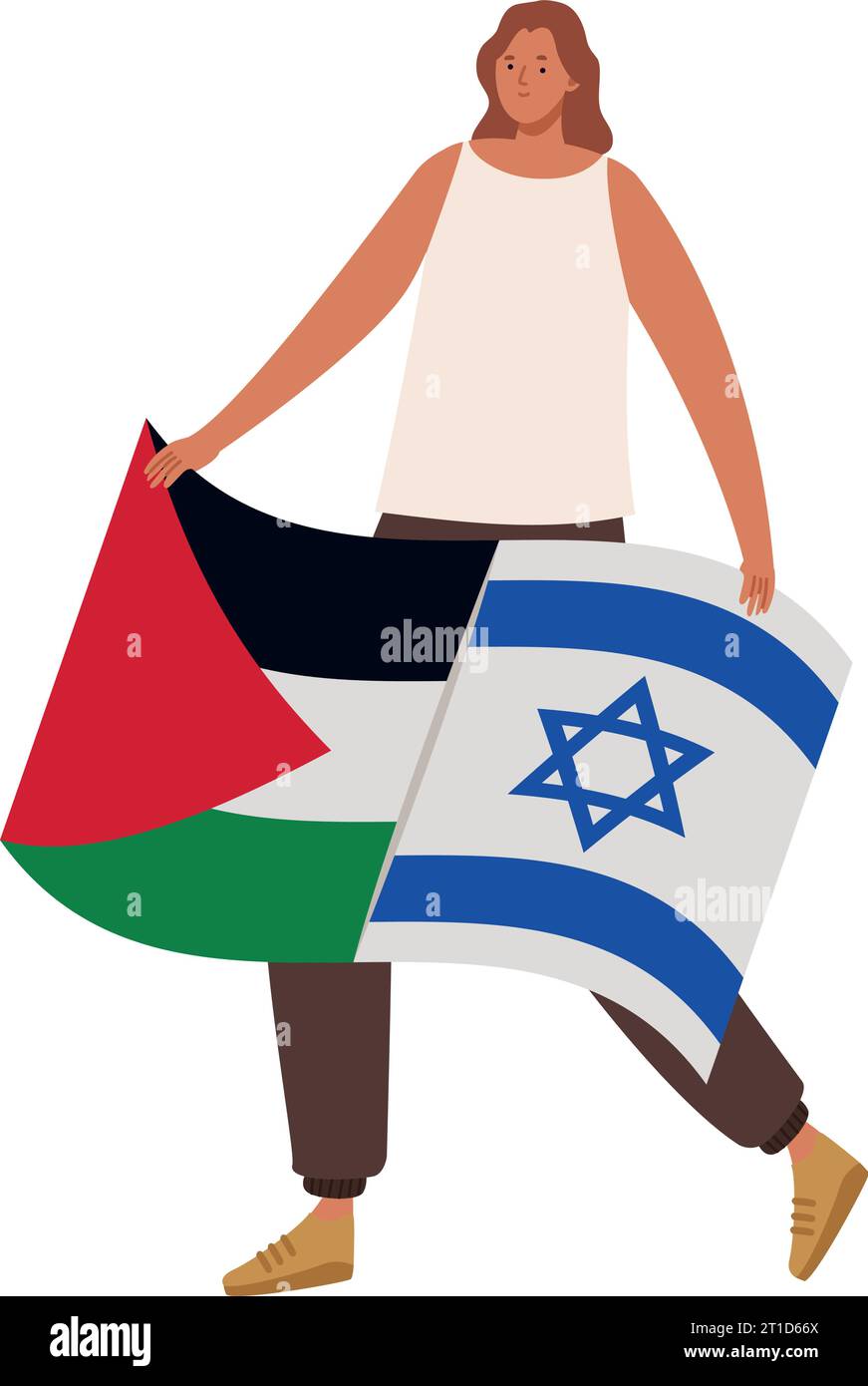 israel and palestine woman lifting flag Stock Vector Image & Art - Alamy