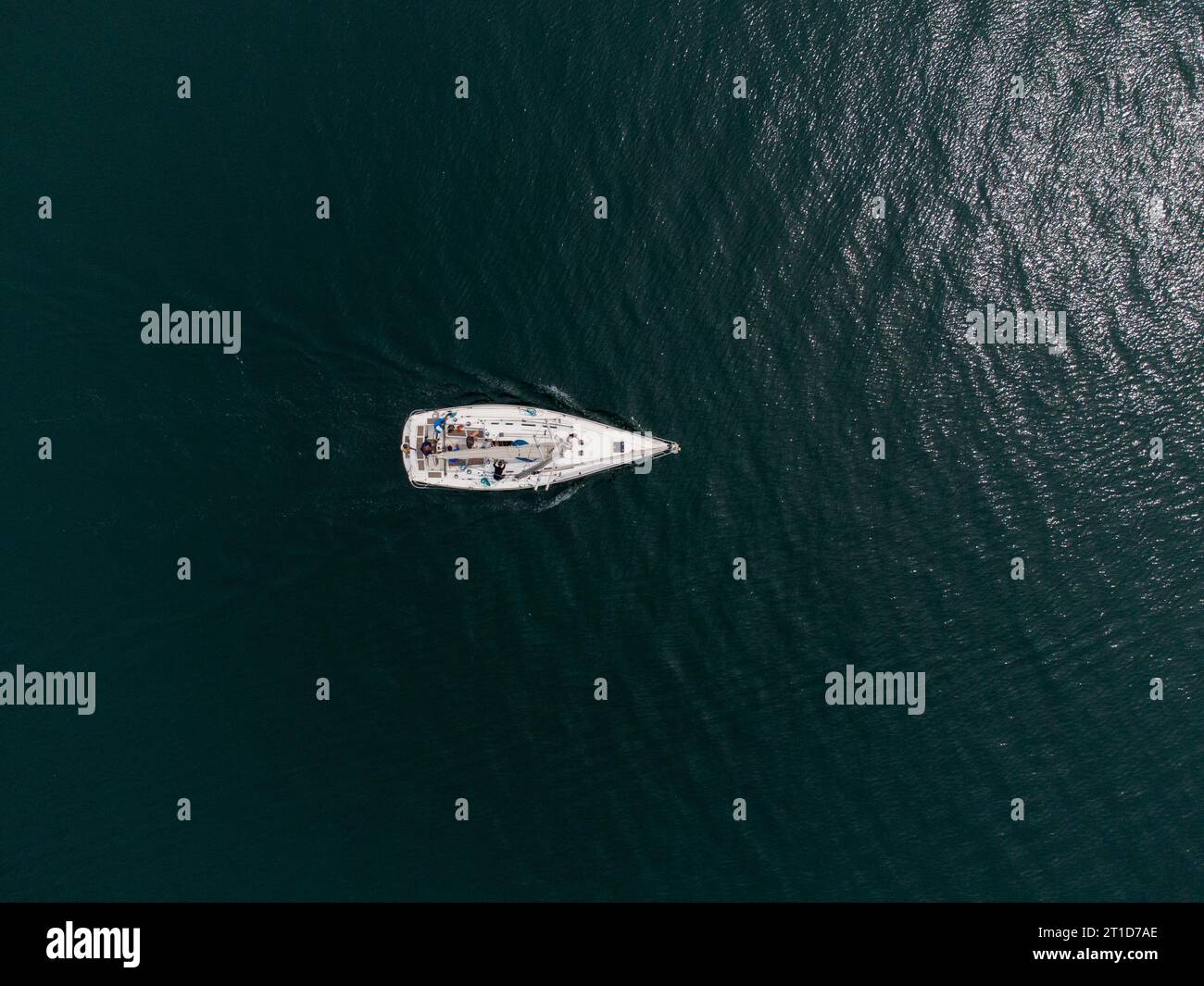 Aerial shot yacht on blue hi-res stock photography and images - Alamy
