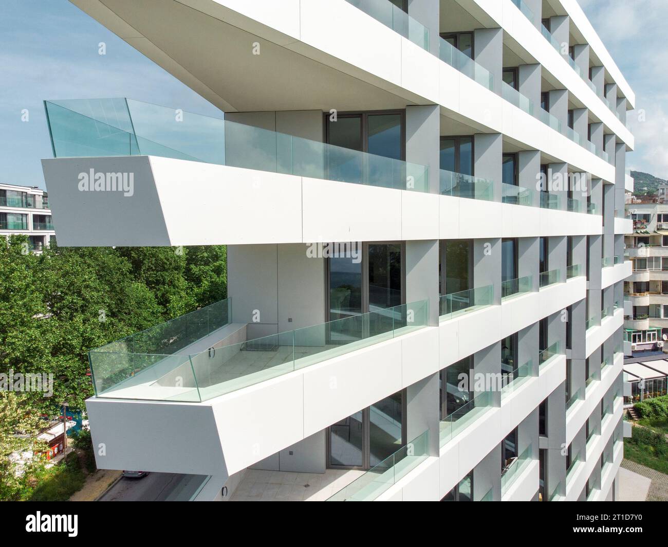 Modern office or residential building background, aerial view Stock ...