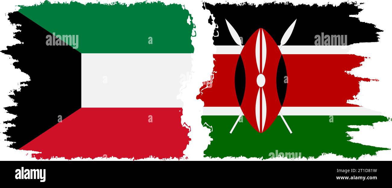 Kenya and Kuwait grunge flags connection, vector Stock Vector Image ...