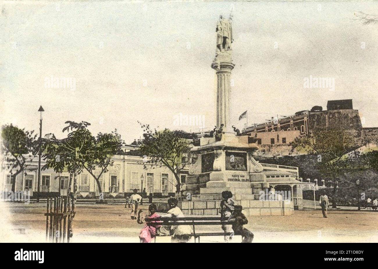 Christopher Columbus monument at Plaza Cristobal Colon in Old San Juan ...