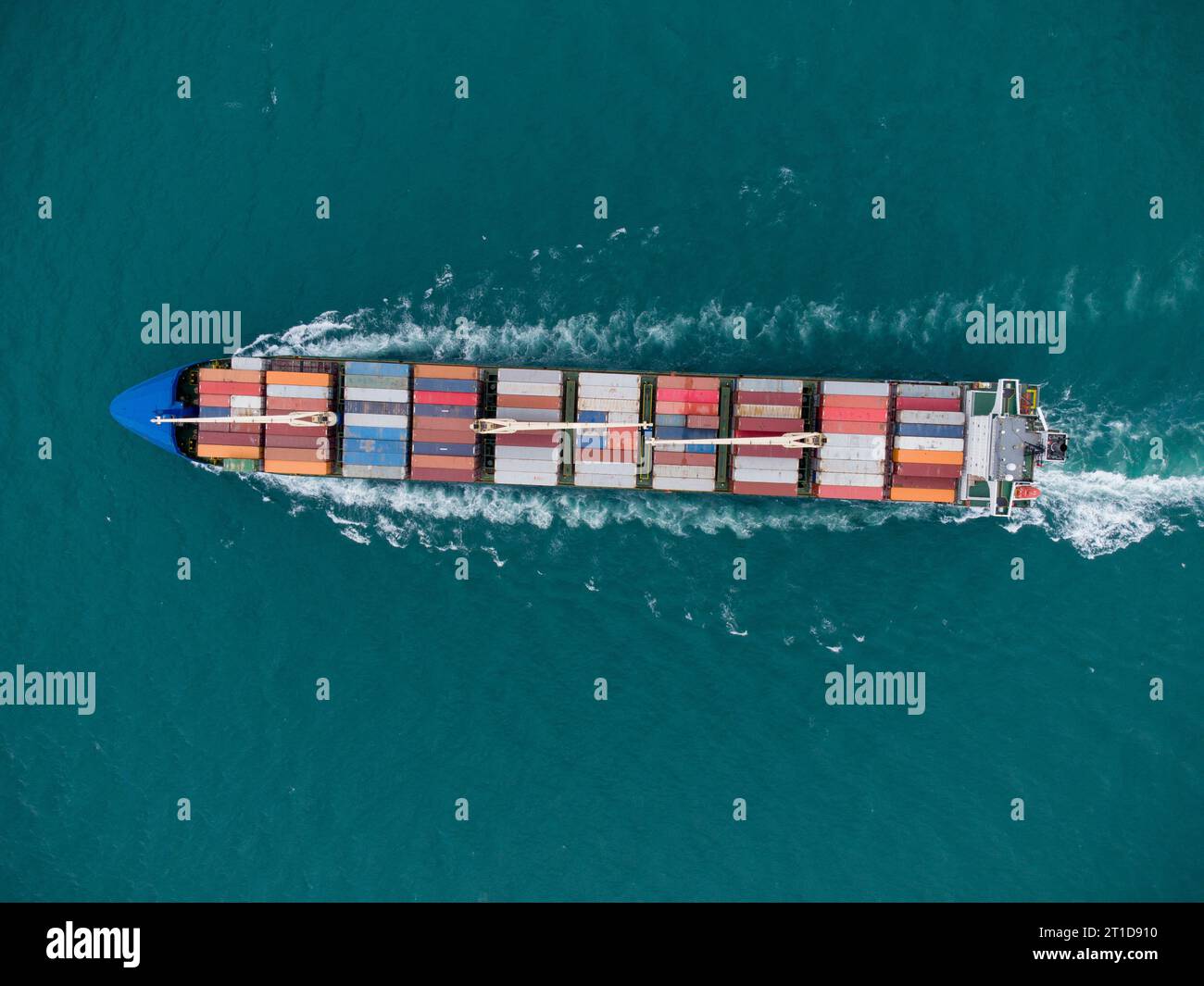 Aerial view of big cargo container ship in the sea Stock Photo - Alamy