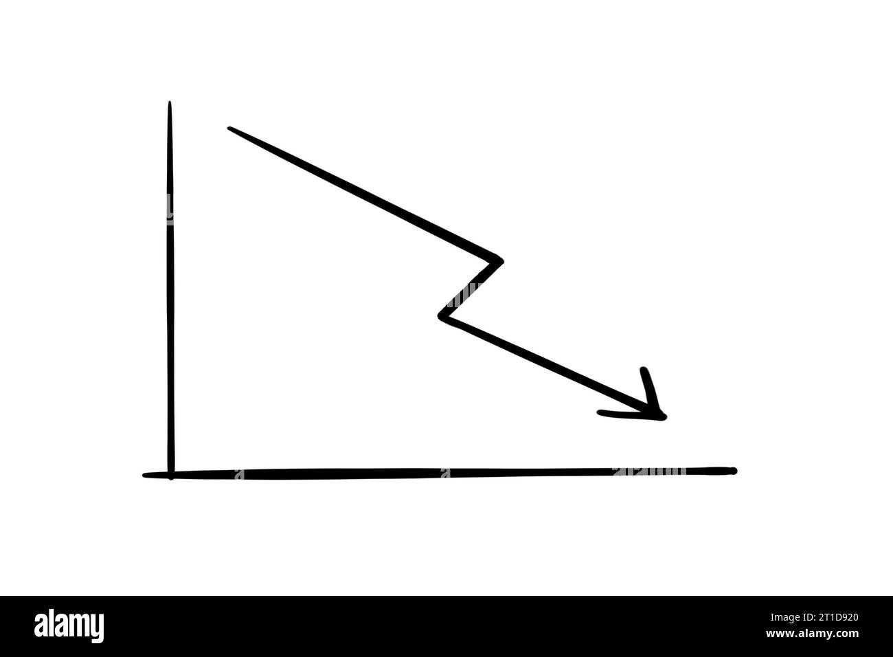 Doodle Graph going down Stock Photo - Alamy