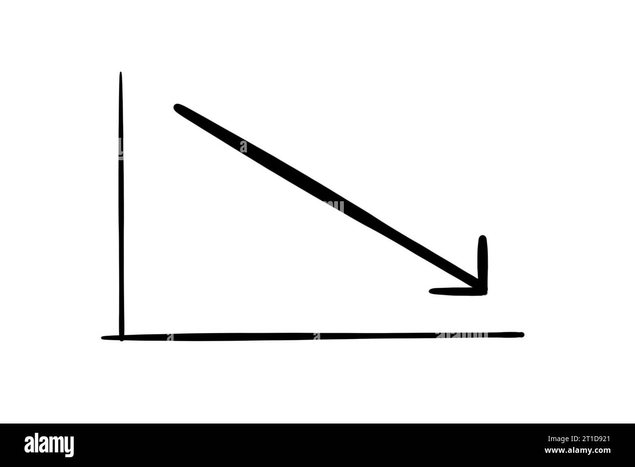 Doodle Graph going down Stock Photo - Alamy