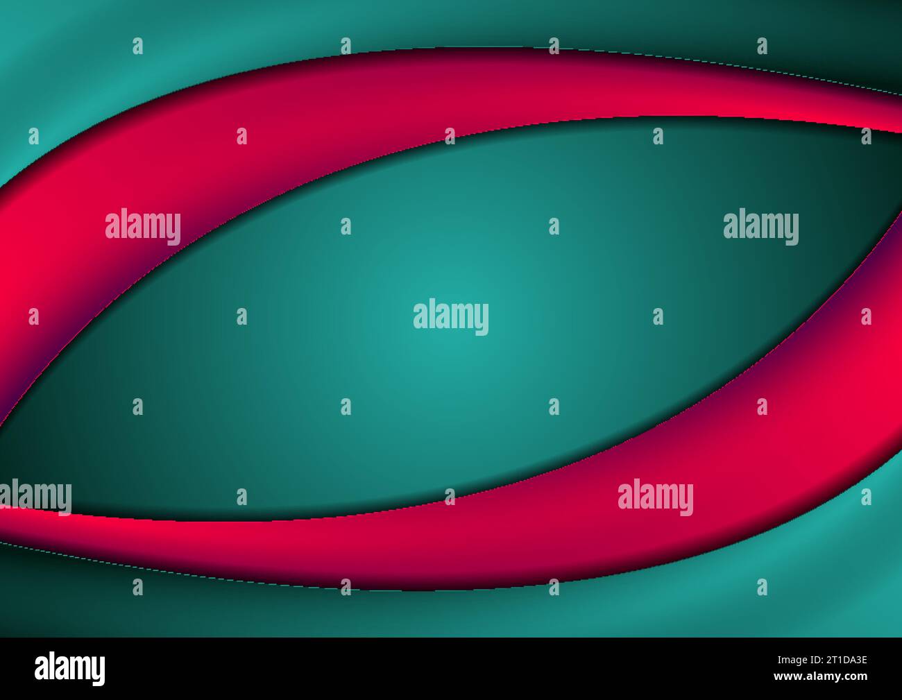 High contrast red and turquoise glossy waves. Abstract modern graphic ...