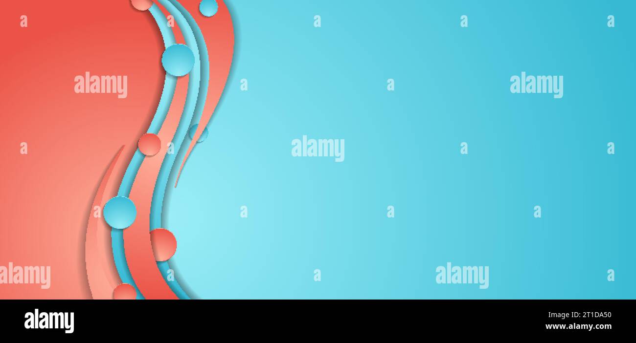 Bright abstract circles and waves minimal corporate background. Vector pastel colors design ...