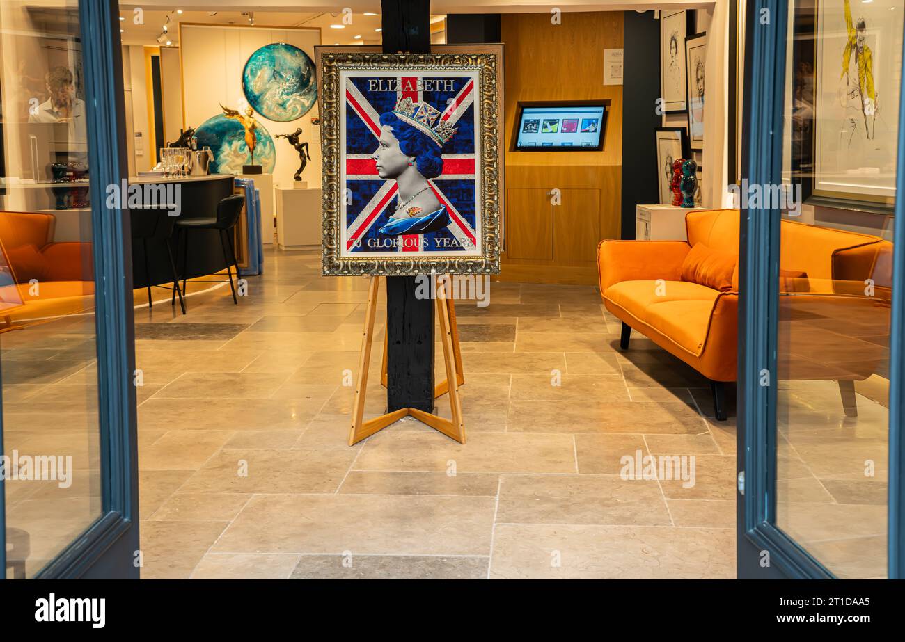 Modern Portrait of Queen Elizabeth II in the gallery in Stratford upon ...