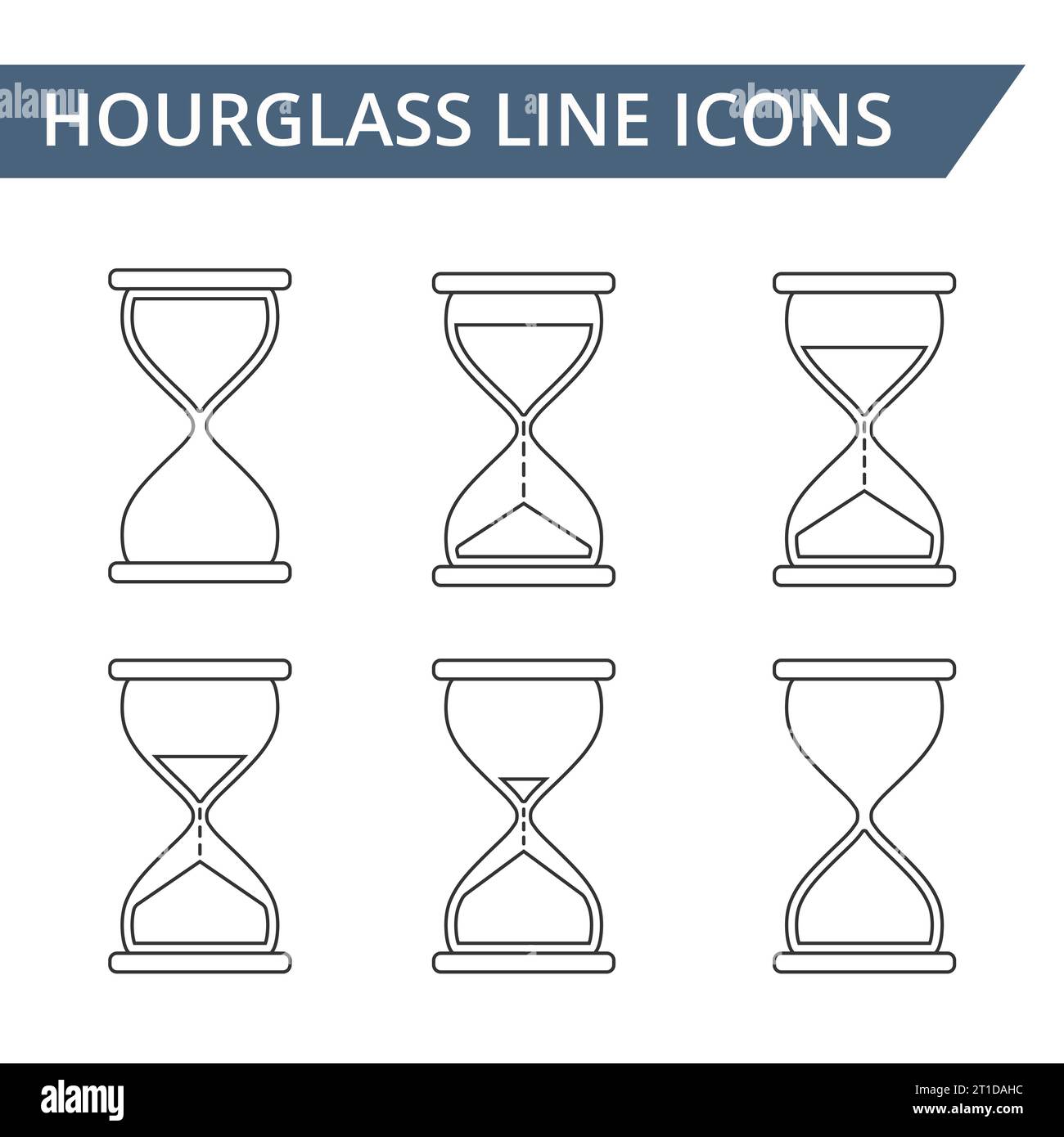 Hourglass line icons set, vector eps10 illustration Stock Vector Image ...