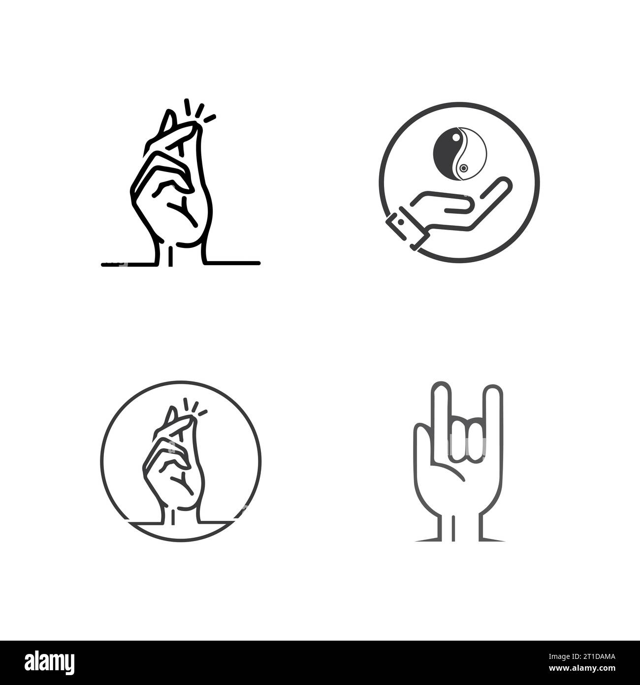 Hand gestures and sign language isolated . Vector illustration of human ...