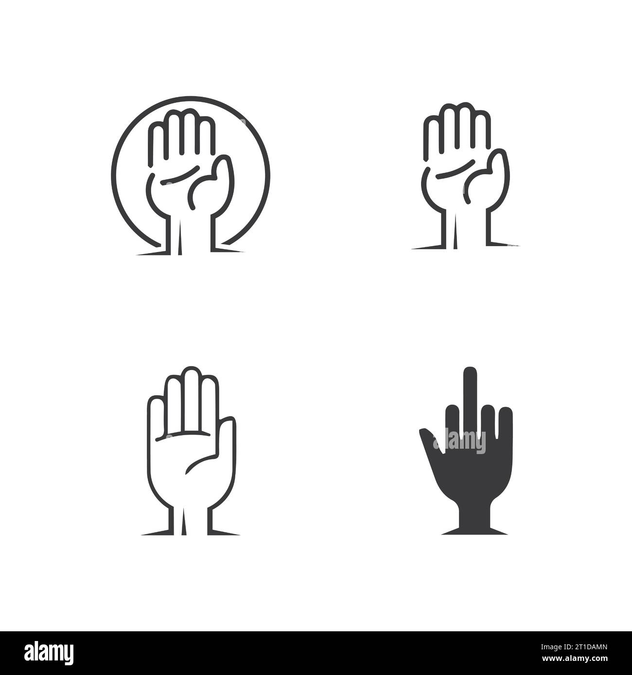 Hand gestures and sign language isolated . Vector illustration of human ...