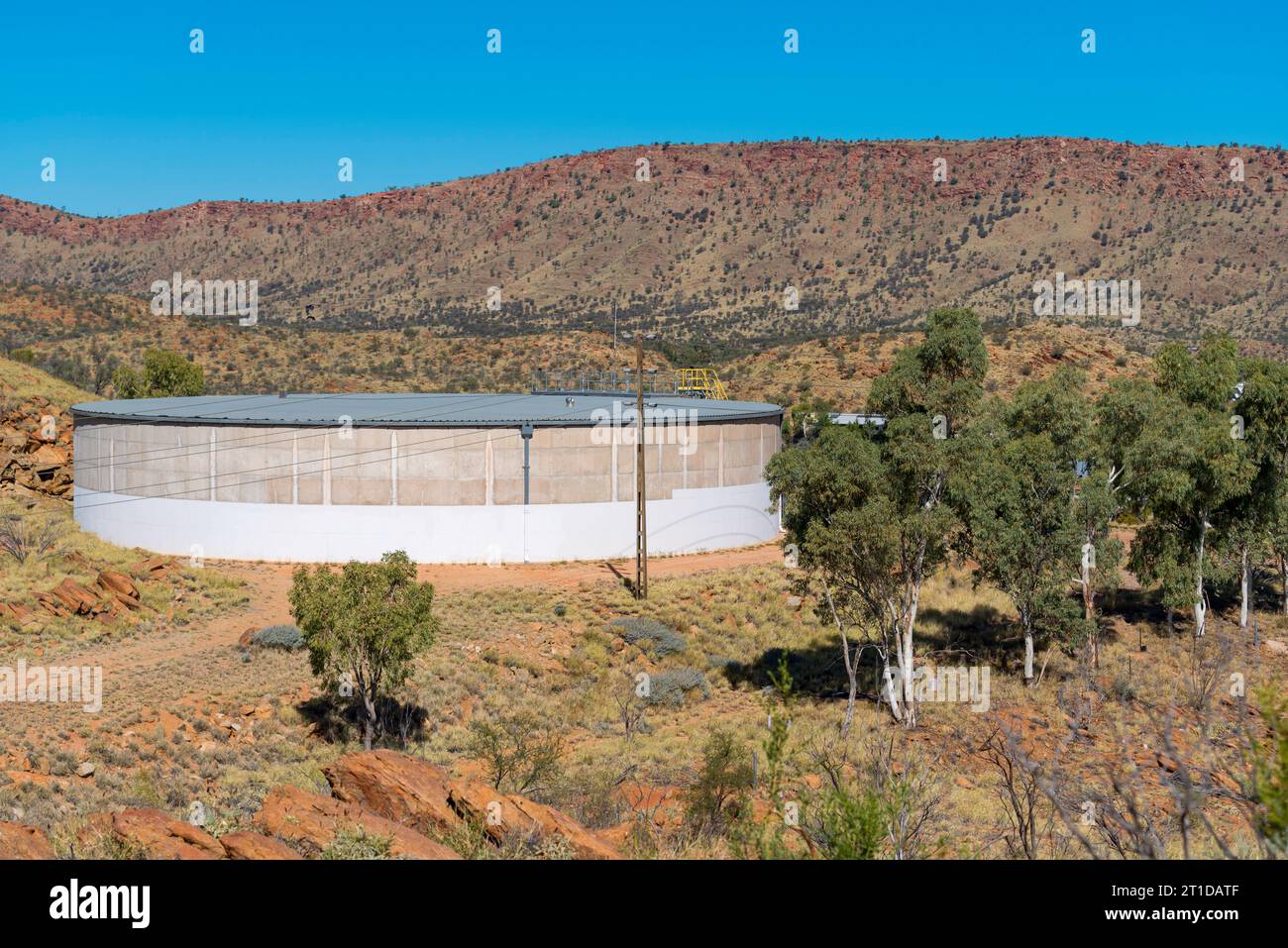 A large water tank on the outskirts of Alice Springs (Mparntwe). Fresh ...