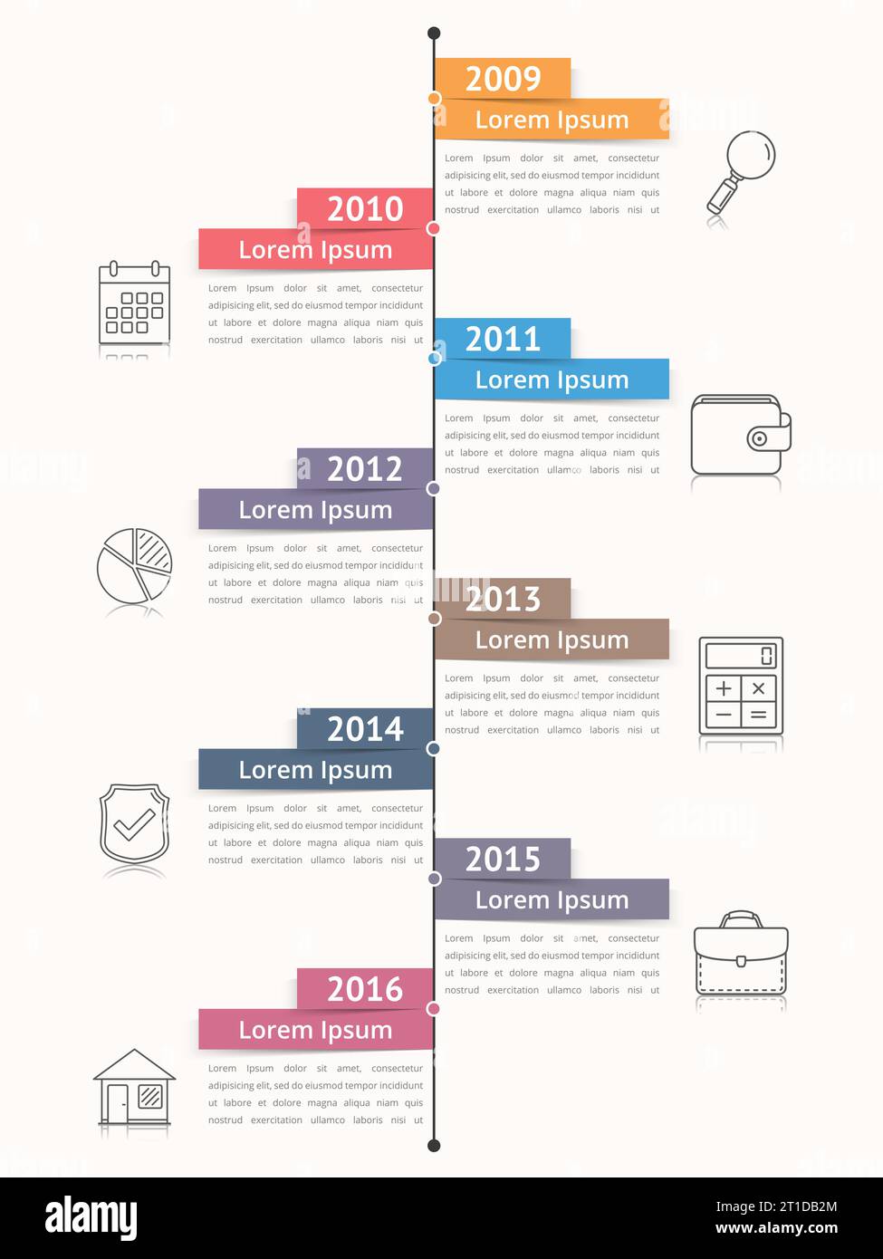 Vertical timeline infographics template, workflow or process diagram ...