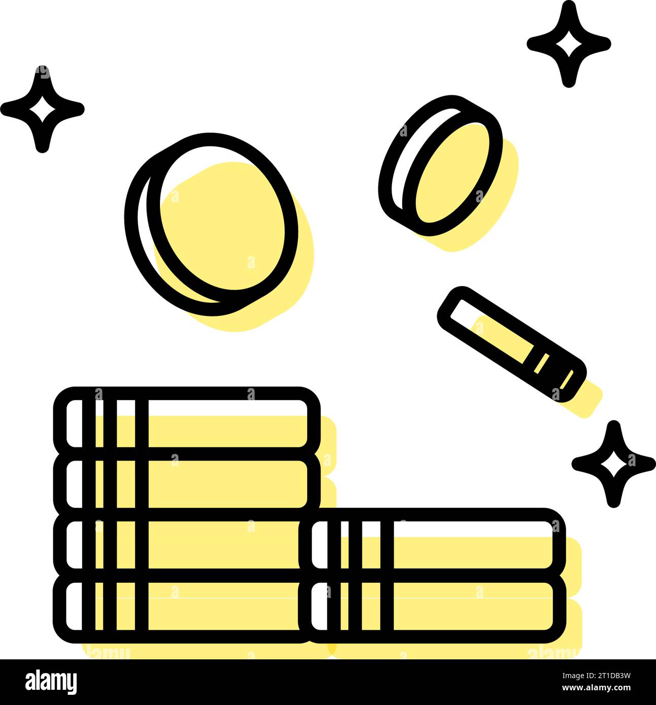 Image of money increasing through investment, icon of piled and falling ...