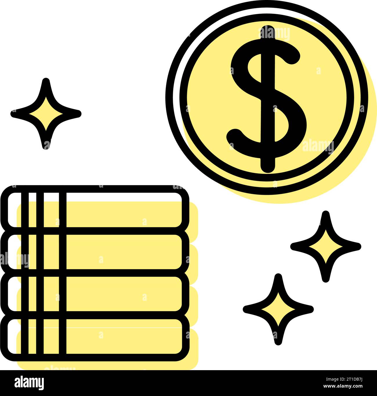 Icon of foreign currency investment, simple line drawing illustration ...