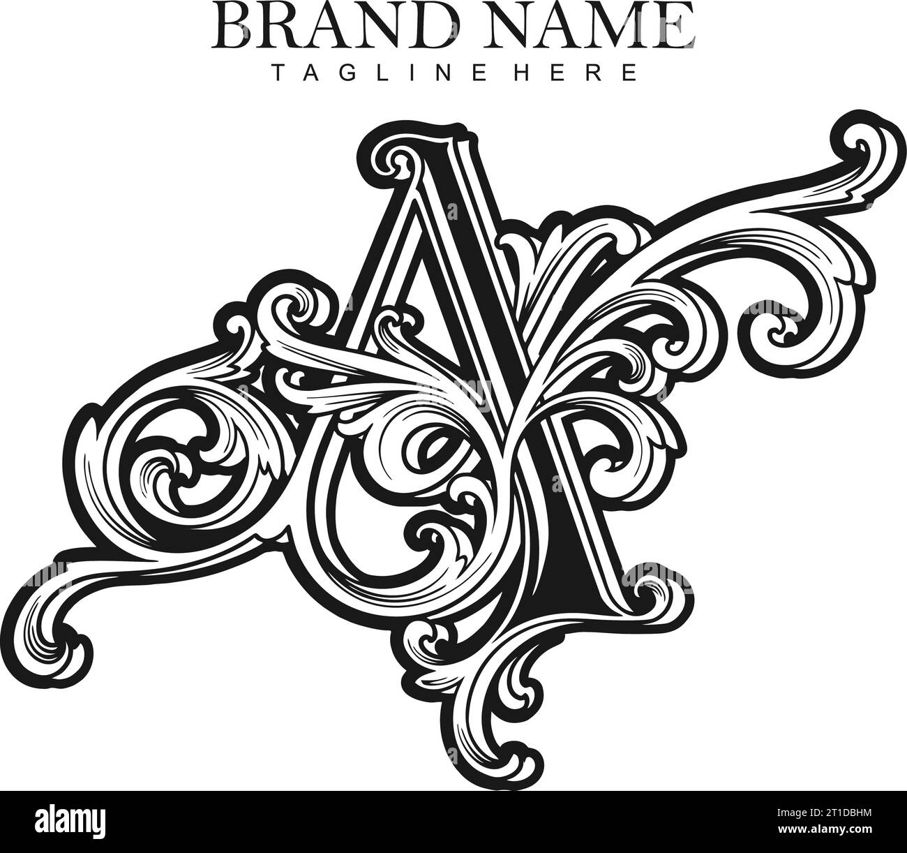 Artisanal excellence letter A monogram emblem monochrome vector ... Artisanal excellence letter A monogram emblem monochrome vector ...