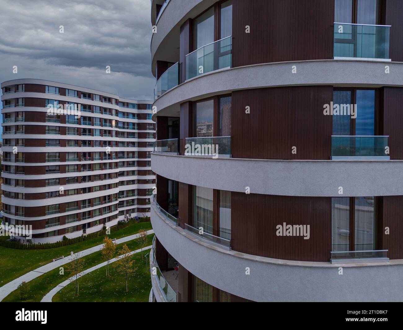 Modern residential building background aerial view Stock Photo - Alamy