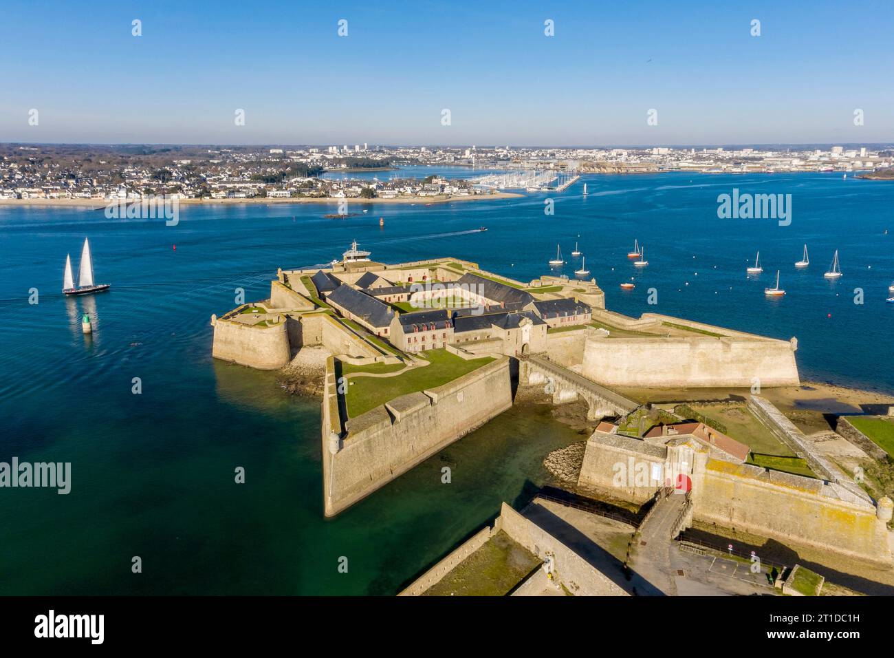 Port-Louis (Brittany, north-western France): aerial view of the citadel ...