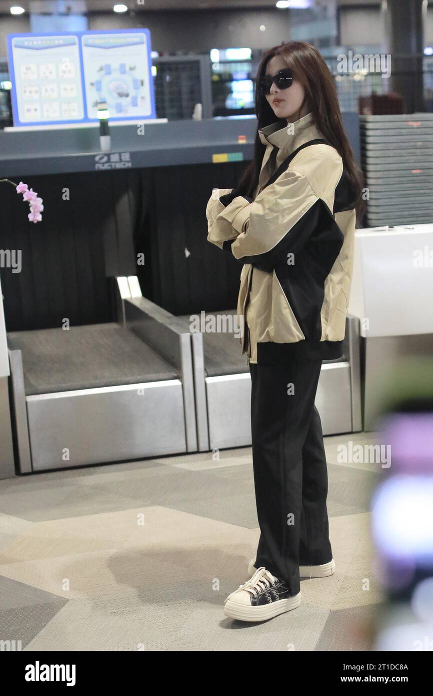 Chinese actress and singer Yang Chaoyue appears at the airport in ...