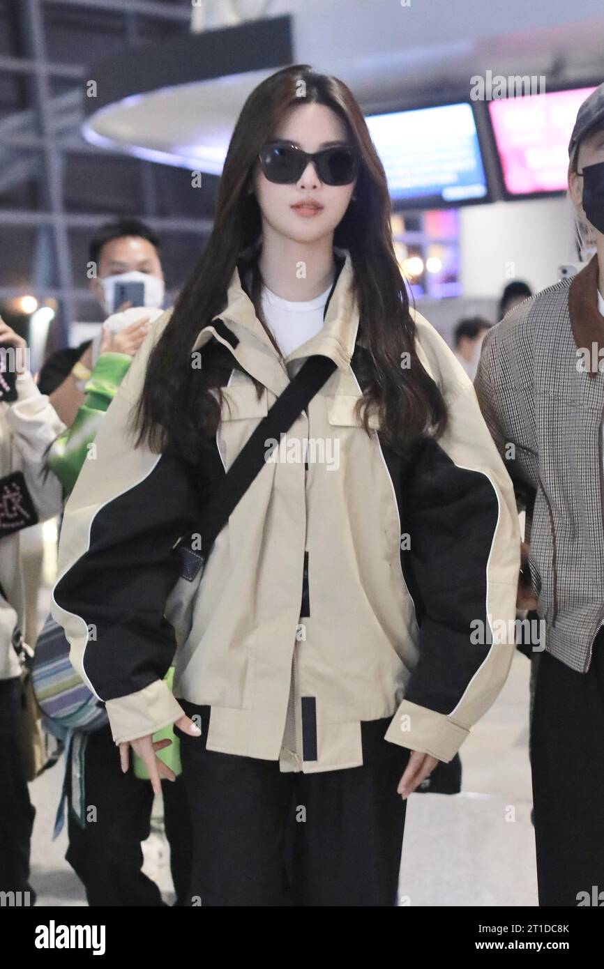 Chinese actress and singer Yang Chaoyue appears at the airport in ...