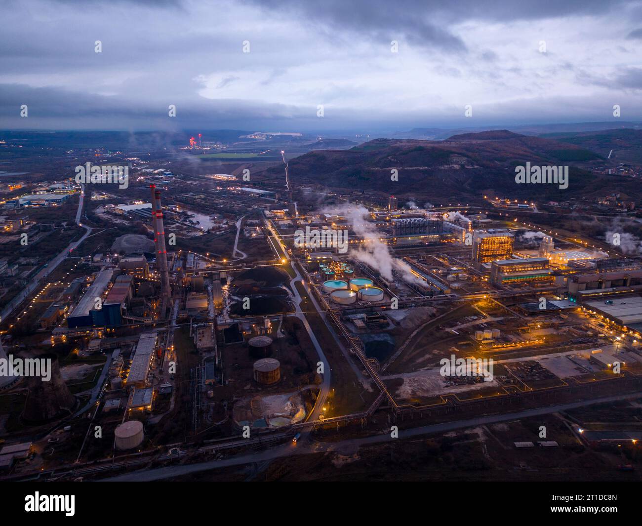 View heavily smoking factory night hi-res stock photography and images ...