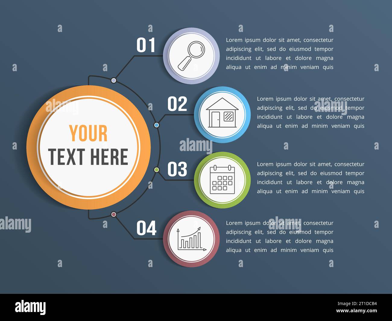 Infographic template with four steps or options, workflow, process ...