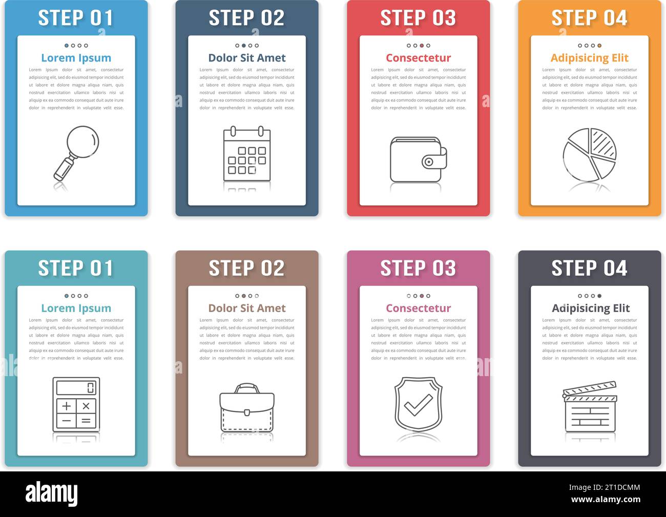 Set of infographic elements with numbers, line icons and place for your ...
