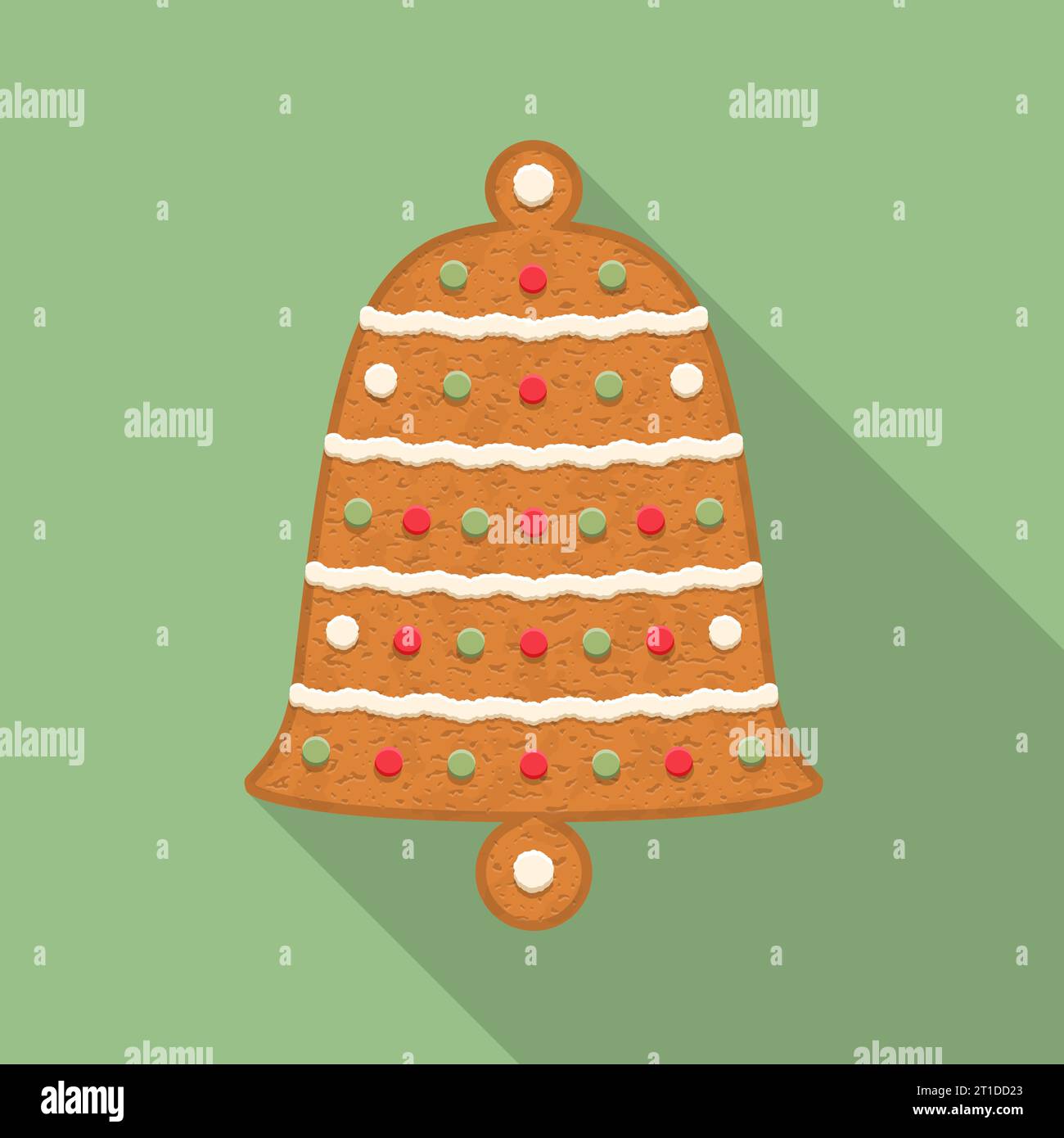 Gingerbread bell, traditional Christmas cookie, vector eps10 ...